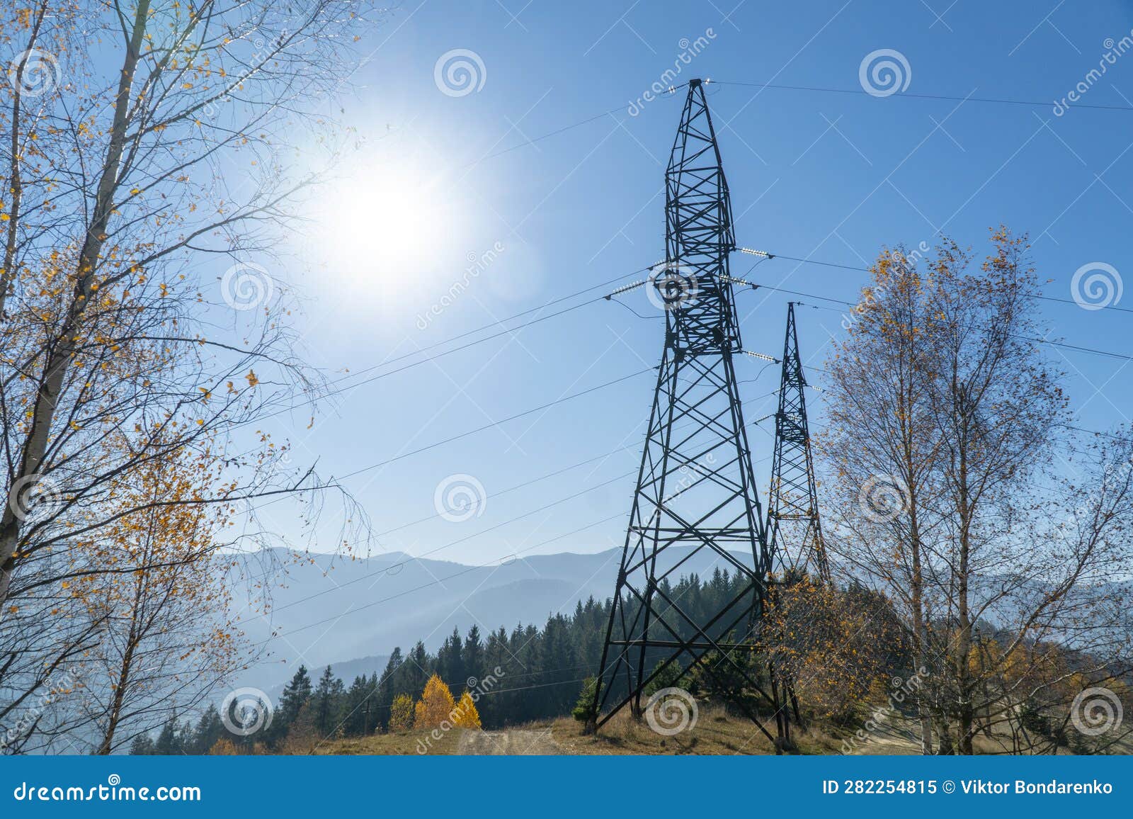 Power Lines in the Mountains Stock Image - Image of power, steel: 282254815