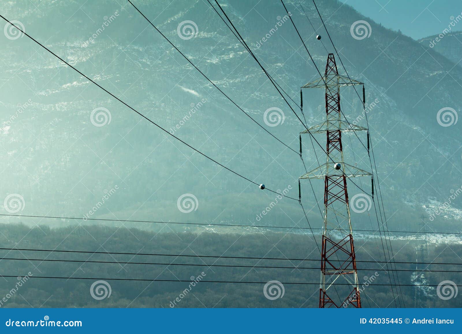 Power lines stock image. Image of electricity, pole, high - 42035445