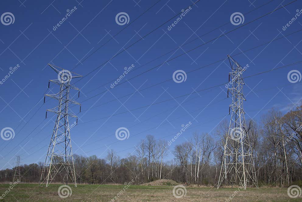 Power lines stock image. Image of power, blue, tower - 256022439