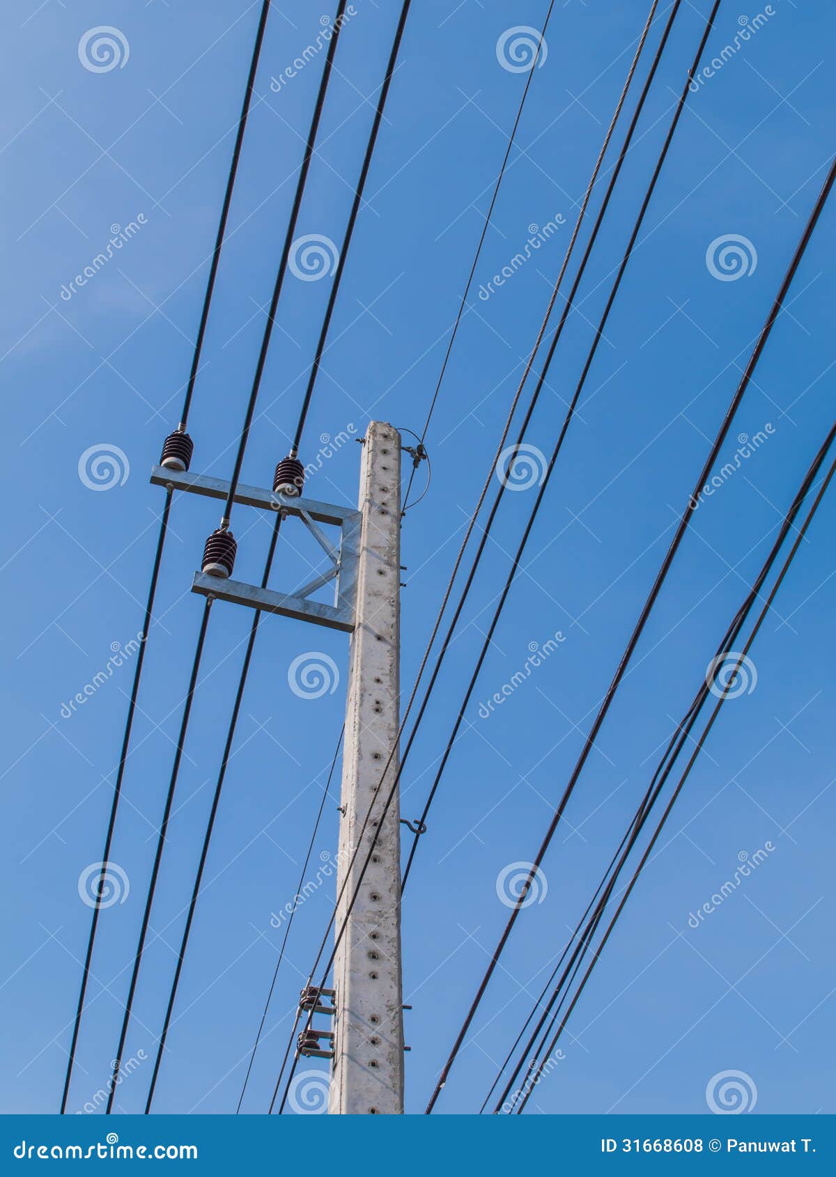 Power Lines and Power Poles Stock Photo - Image of mast, pole: 31668608