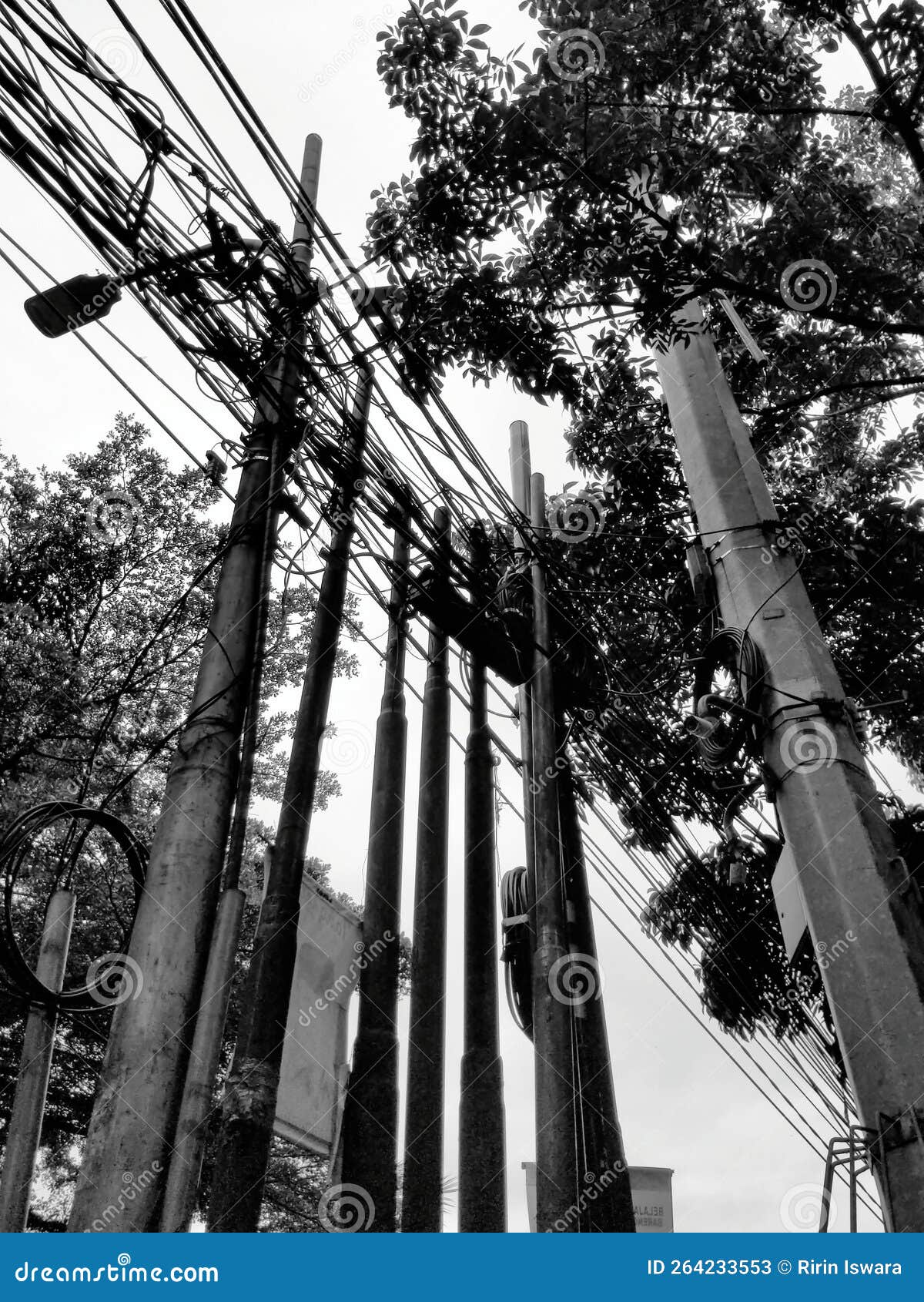 Power Lines on the Side of the Road Stock Image - Image of line, lines ...