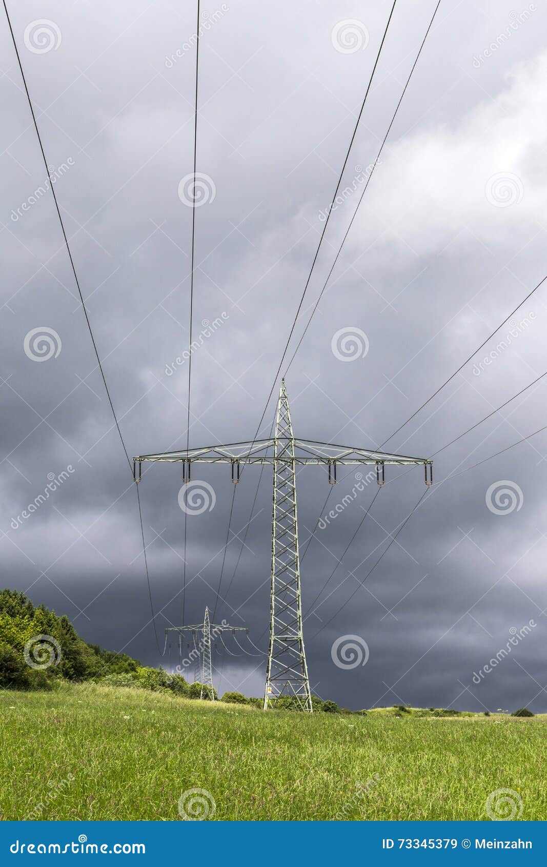 Power Lines with Storm Clouds Stock Image - Image of storm, dark: 73345379