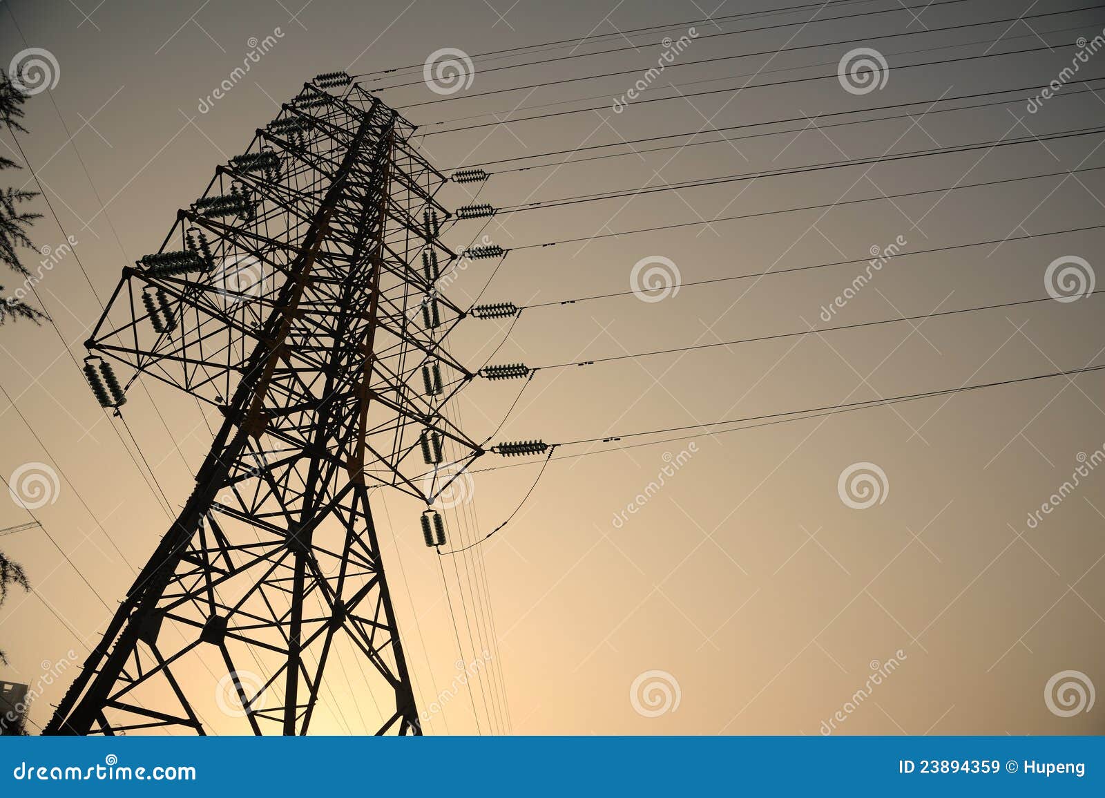 Power lines at sun rise stock image. Image of concept - 23894359