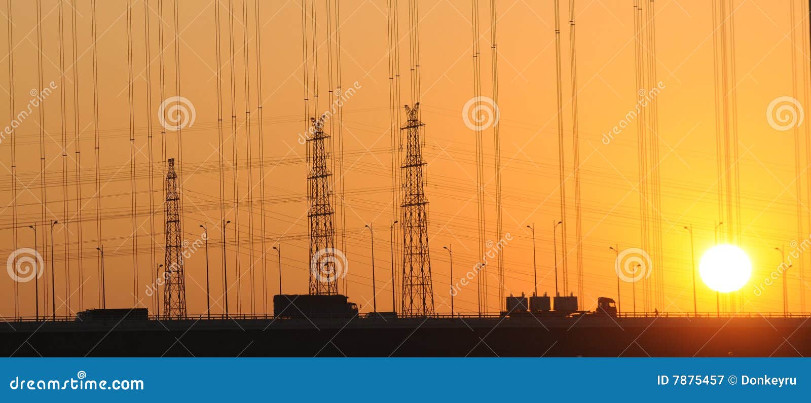 The power lines in sunset stock image. Image of electric - 7875457