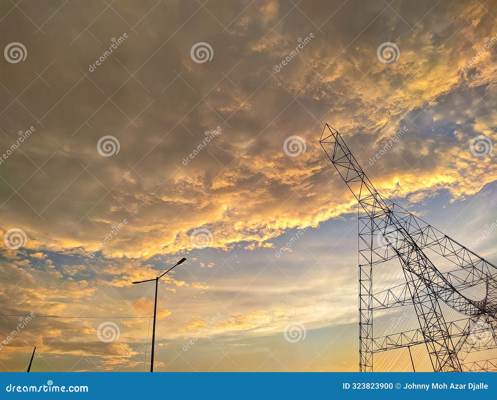 Power lines and sunset stock photo. Image of dawn, energy - 323823900