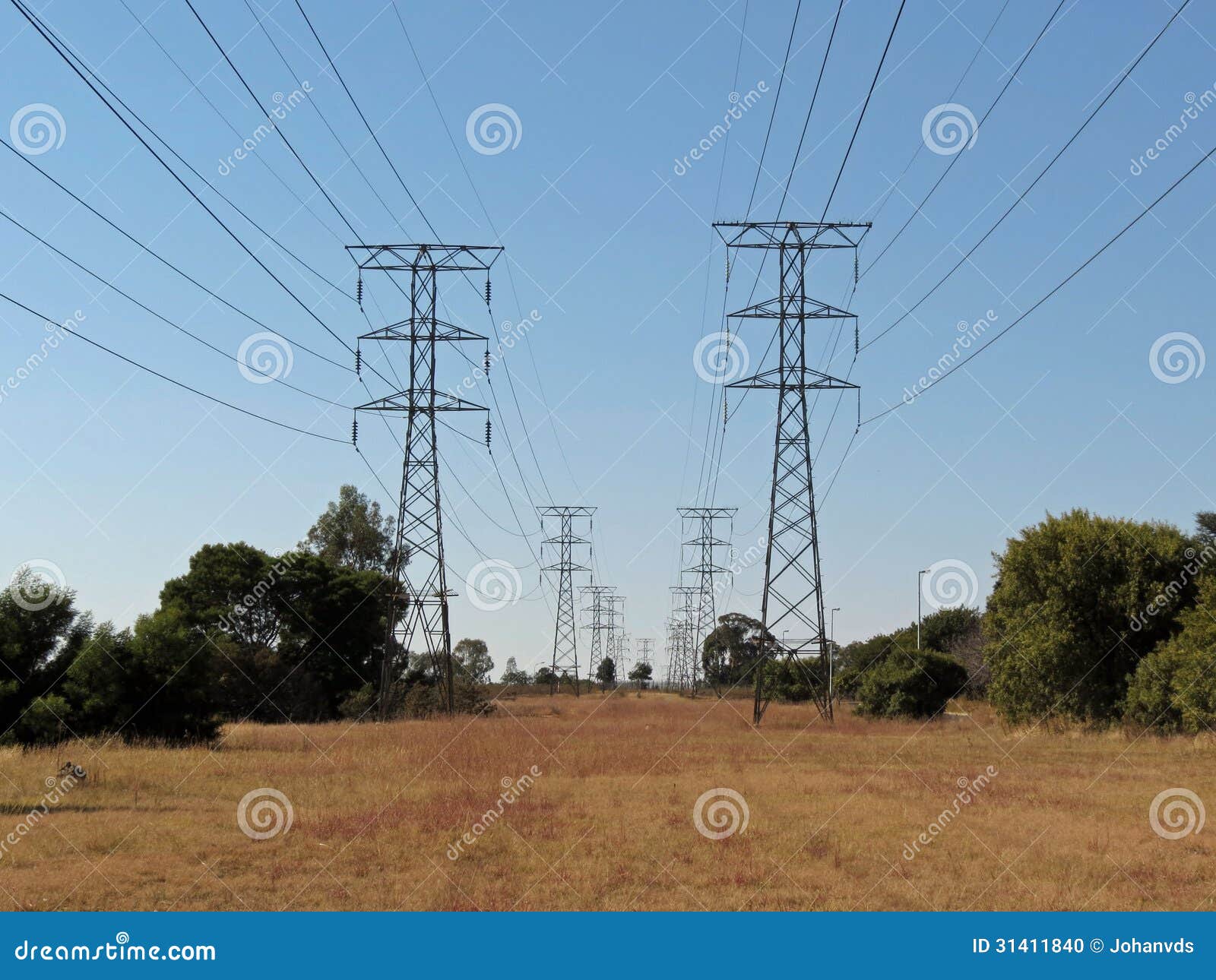 Power lines stock photo. Image of voltage, line, industrial - 31411840