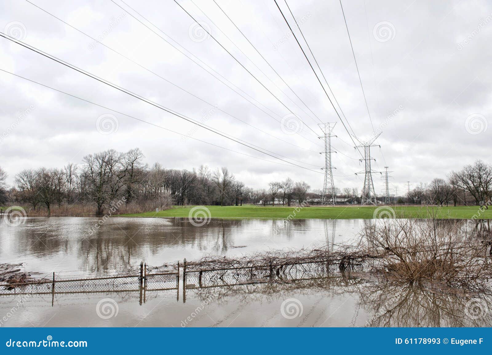 Power Lines Under Water stock image. Image of lake, power - 61178993
