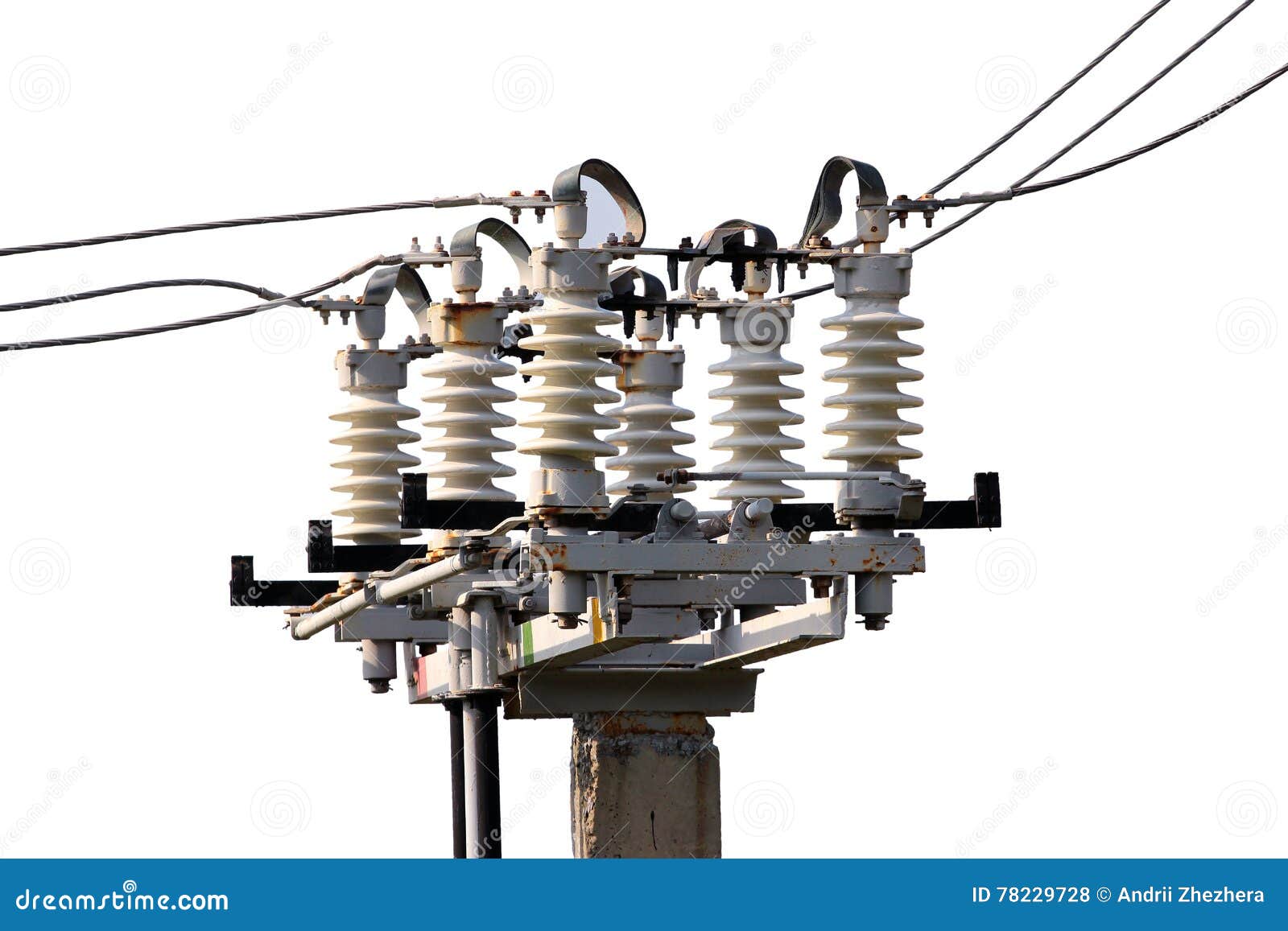 Power Live Insulators Isolated on White Background Stock Photo - Image ...