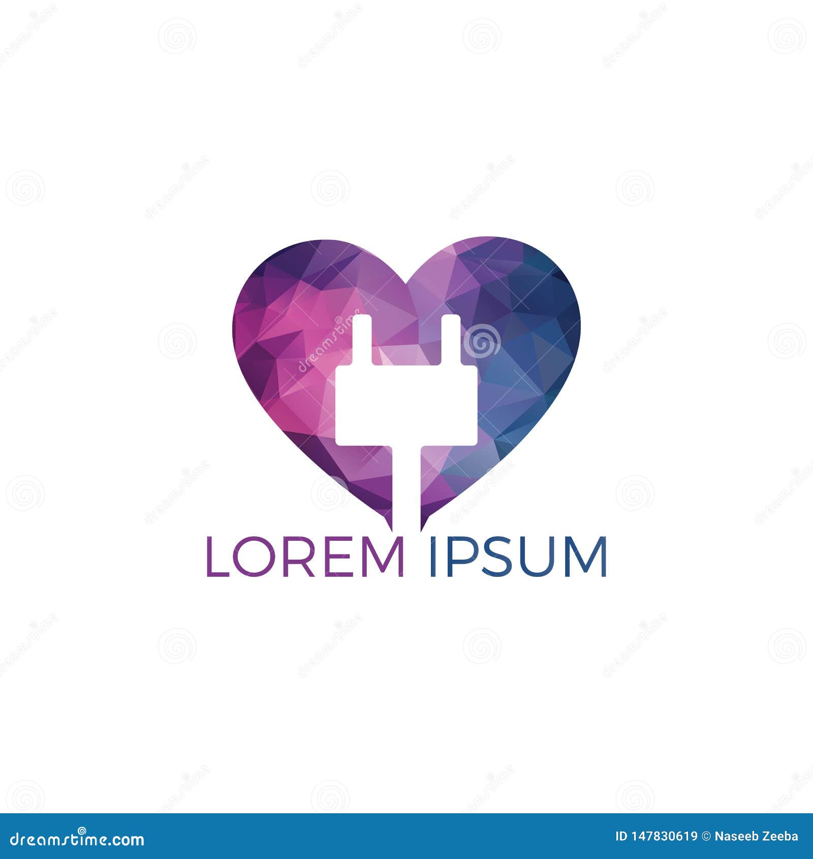 Electrical Plug Heart Shape Vector Logo Design. Stock Vector ...