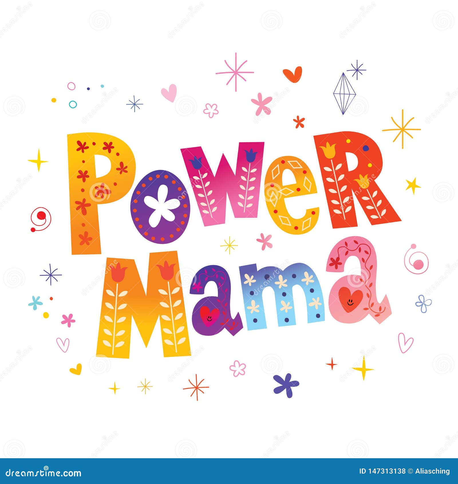 Power mama stock vector. Illustration of heart, mother - 147313138
