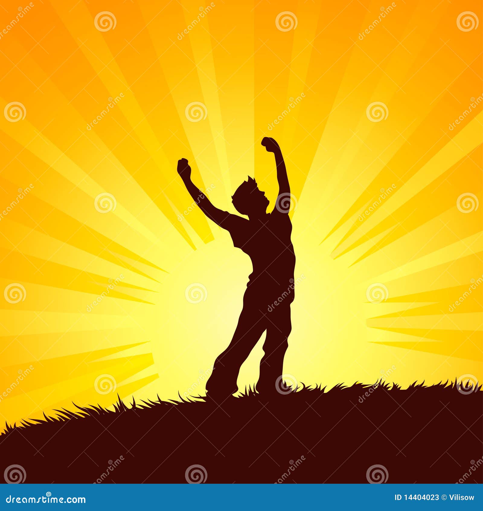 Power man stock vector. Illustration of freedom, grass - 14404023