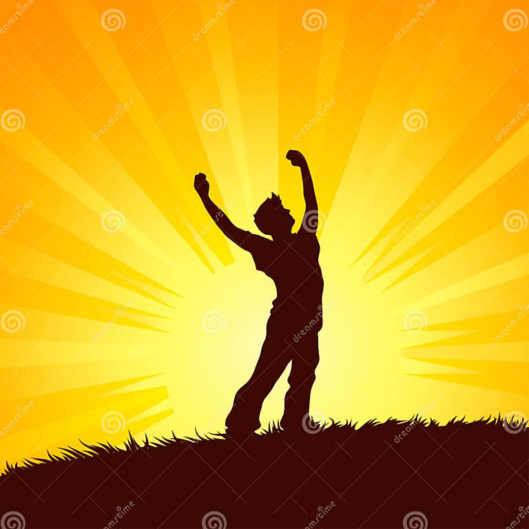 Power man stock vector. Illustration of freedom, grass - 14404023