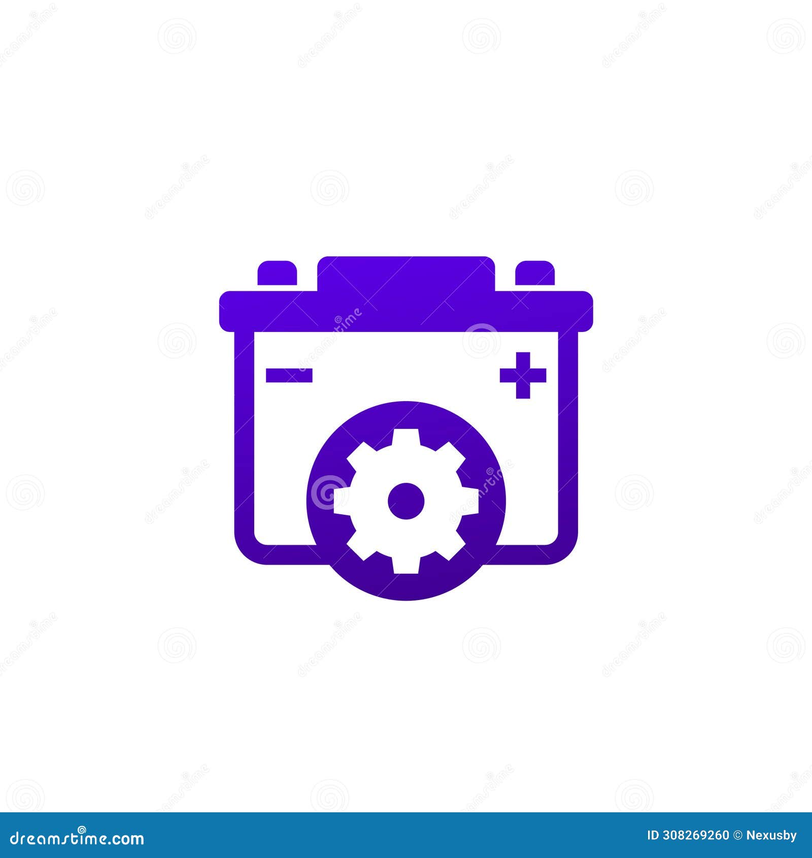 Power Management Icon with an Accumulator Stock Vector - Illustration ...