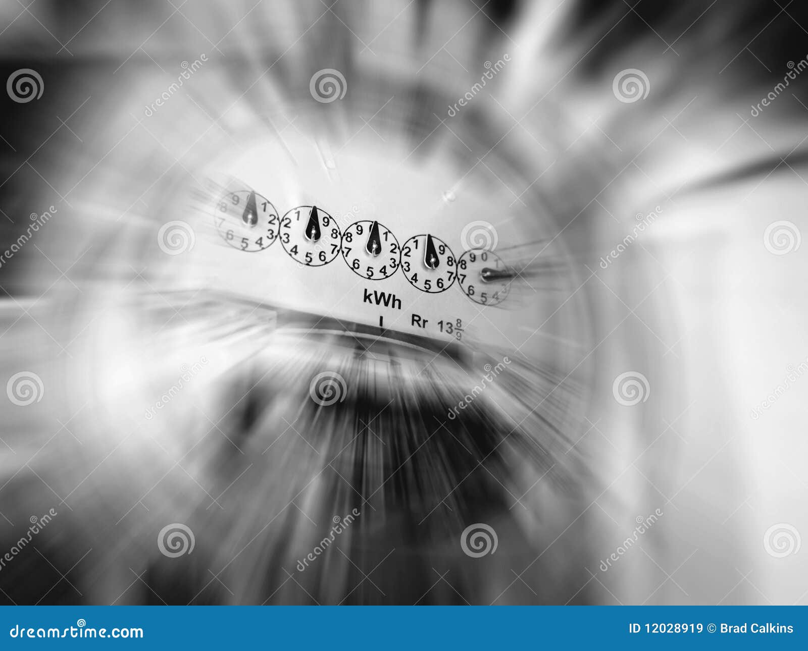 Electric Power Meter Measuring Power Usage With High Voltage Post. Watt ...