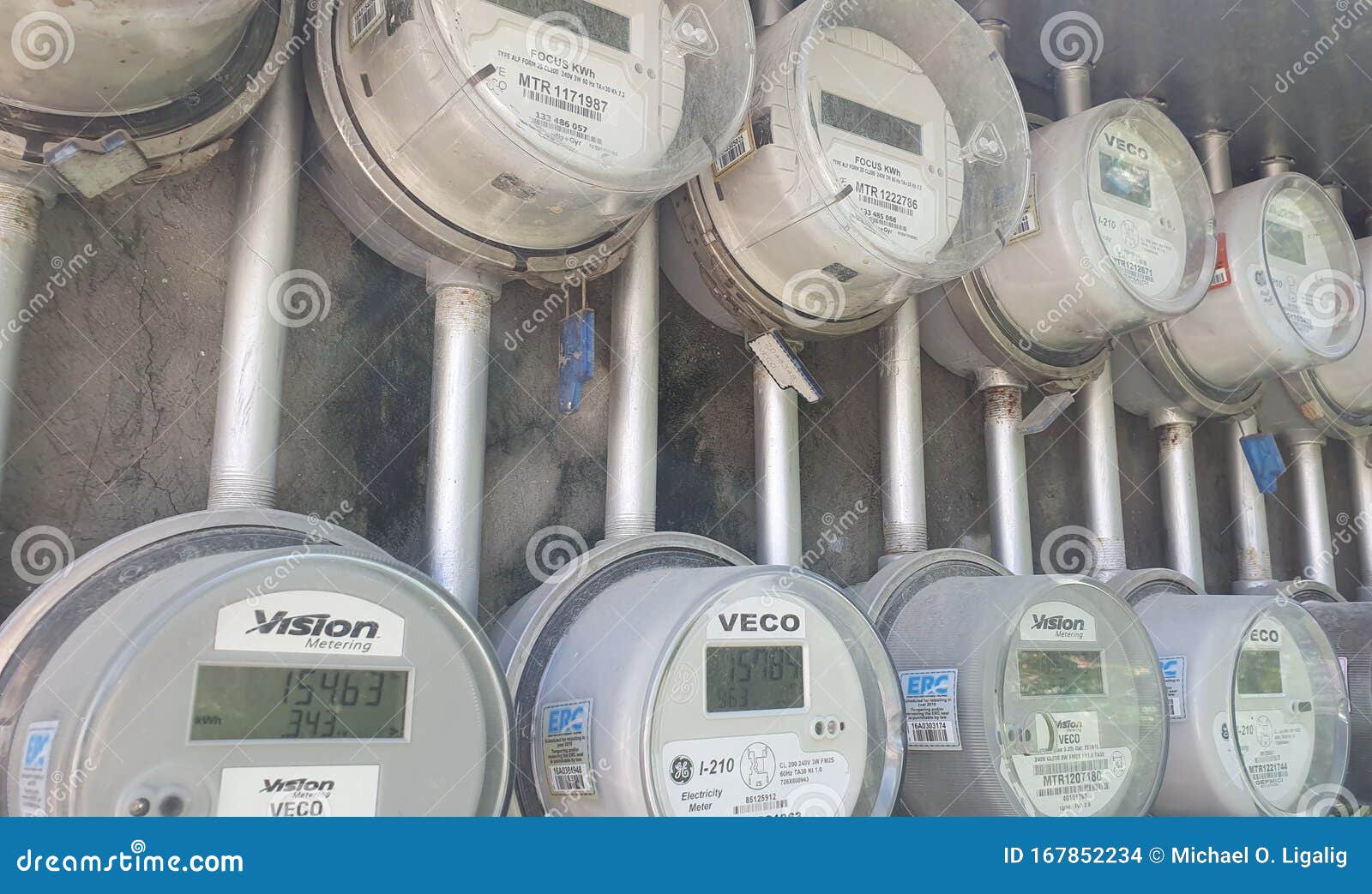 Power Metering Units Outside a Home Subdivision Editorial Stock Image ...