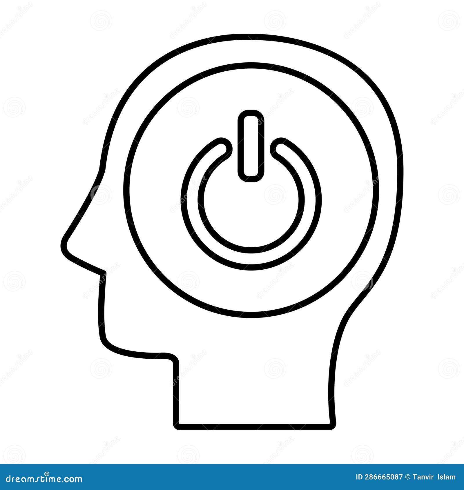 Power of Mind Icon in Outline Style Stock Vector - Illustration of head ...