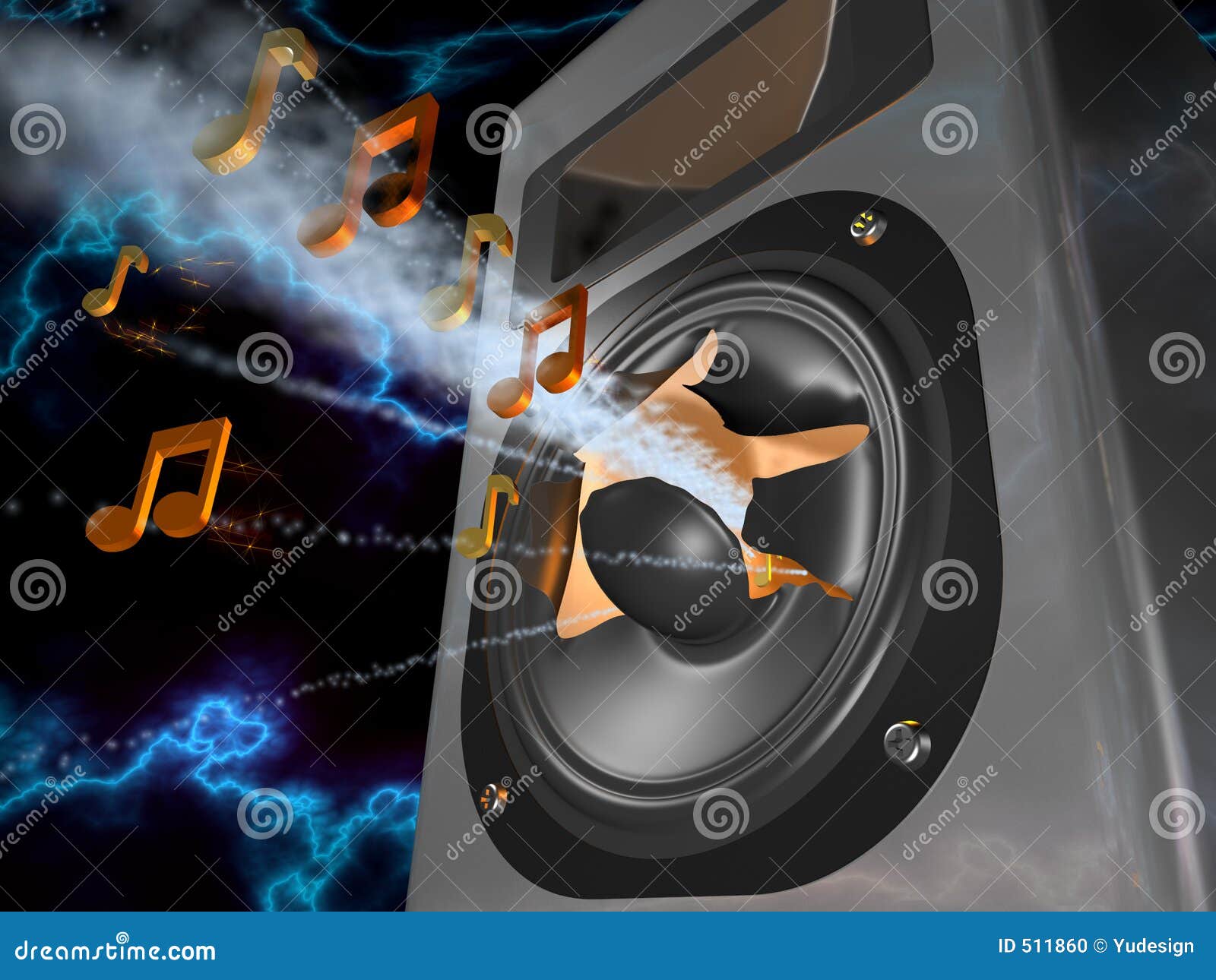 Power of music stock illustration. Illustration of party - 511860