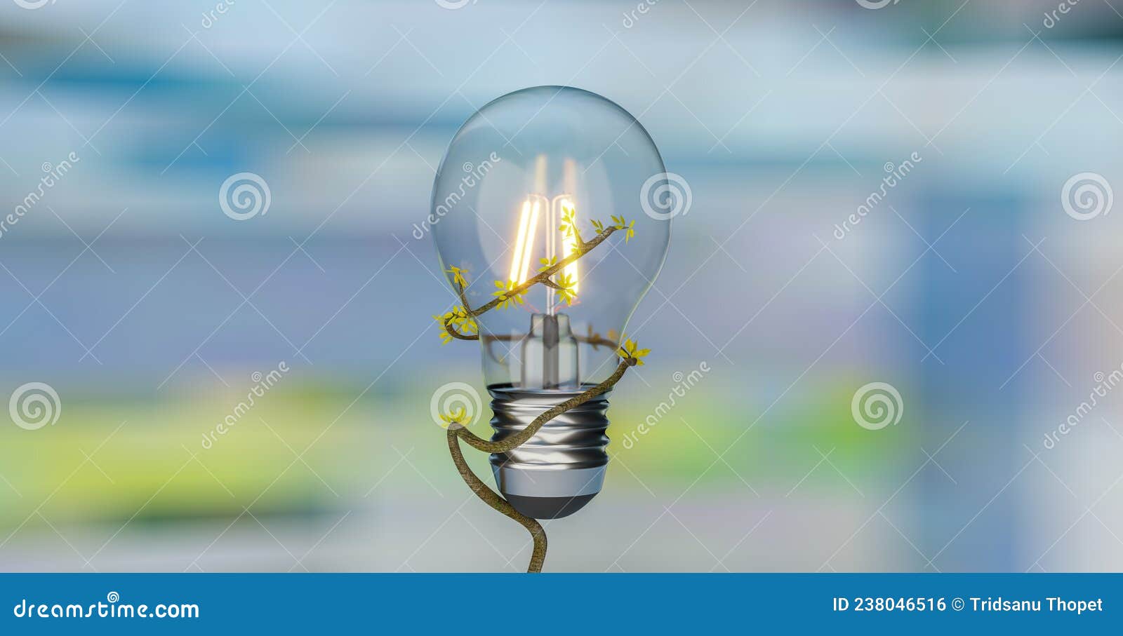 Power from Nature and Environmental Friendly Stock Illustration ...