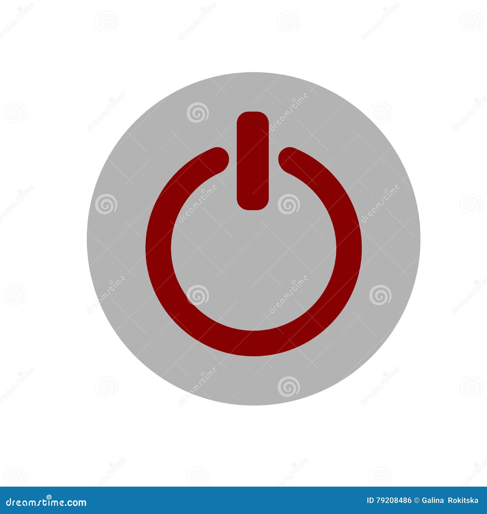 Power on Off Button Sign Icon, Illustration. Flat Design Style. Gray ...