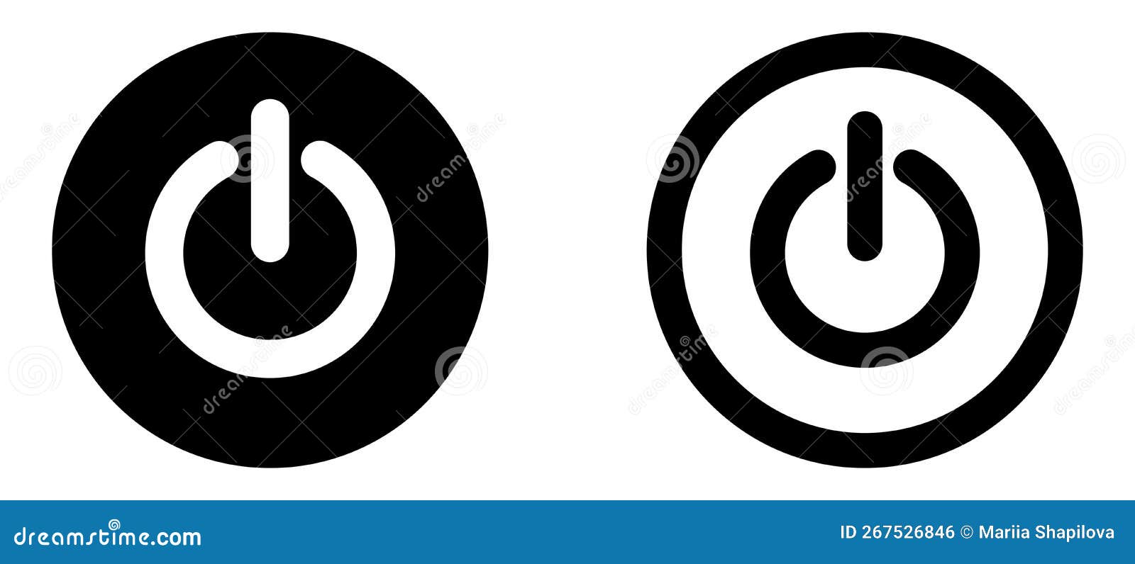 Power Off Icon Set. Vector Illustration Stock Vector - Illustration of ...