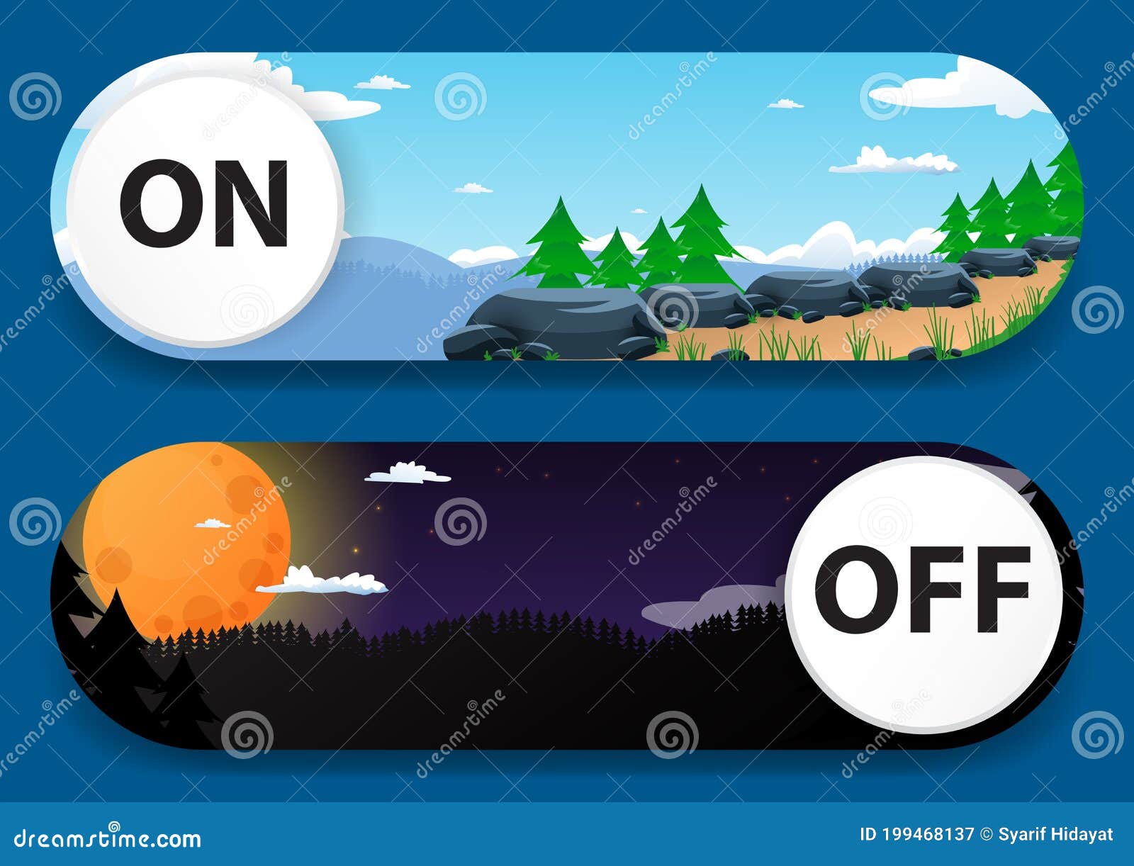 Power on or Off with Illustration Stock Vector - Illustration of ...