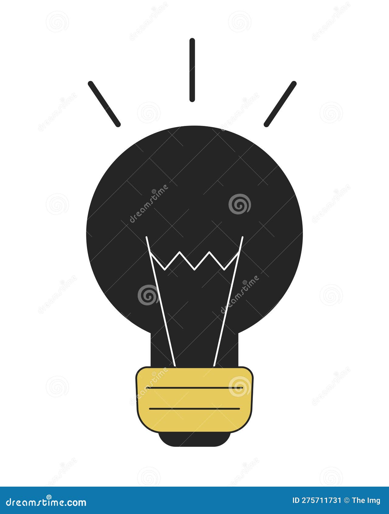 Power Off Light Bulb Flat Line Color Vector Object Stock Vector ...
