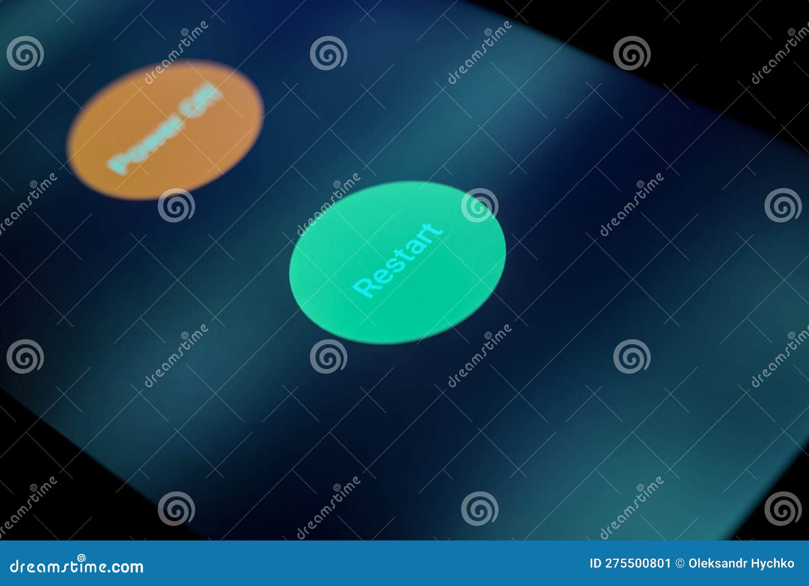 Power Off and Restart Buttons on a Mobile Phone Stock Image - Image of ...