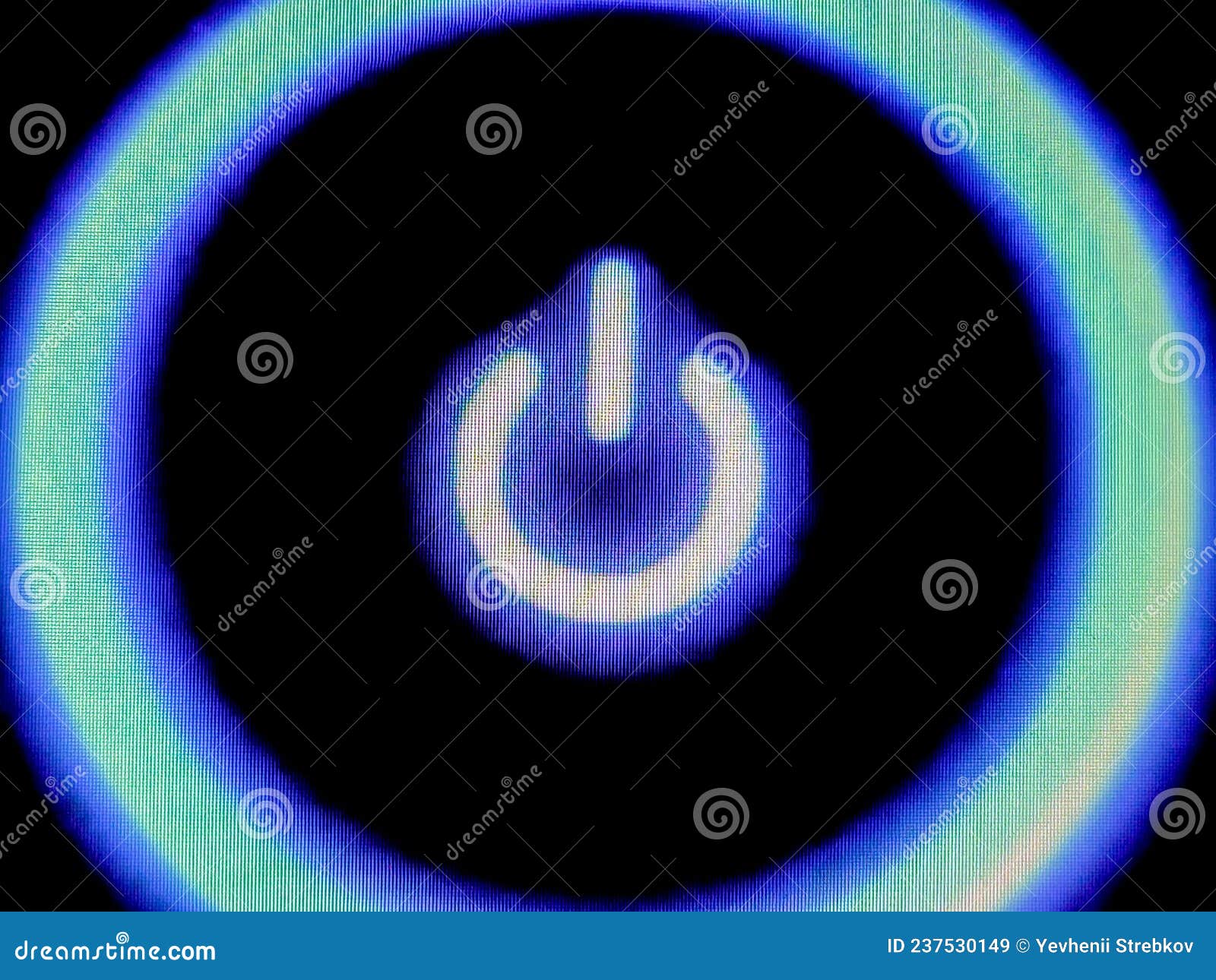 Power Off Sign with Screen Pixel Effect Stock Image - Image of device ...