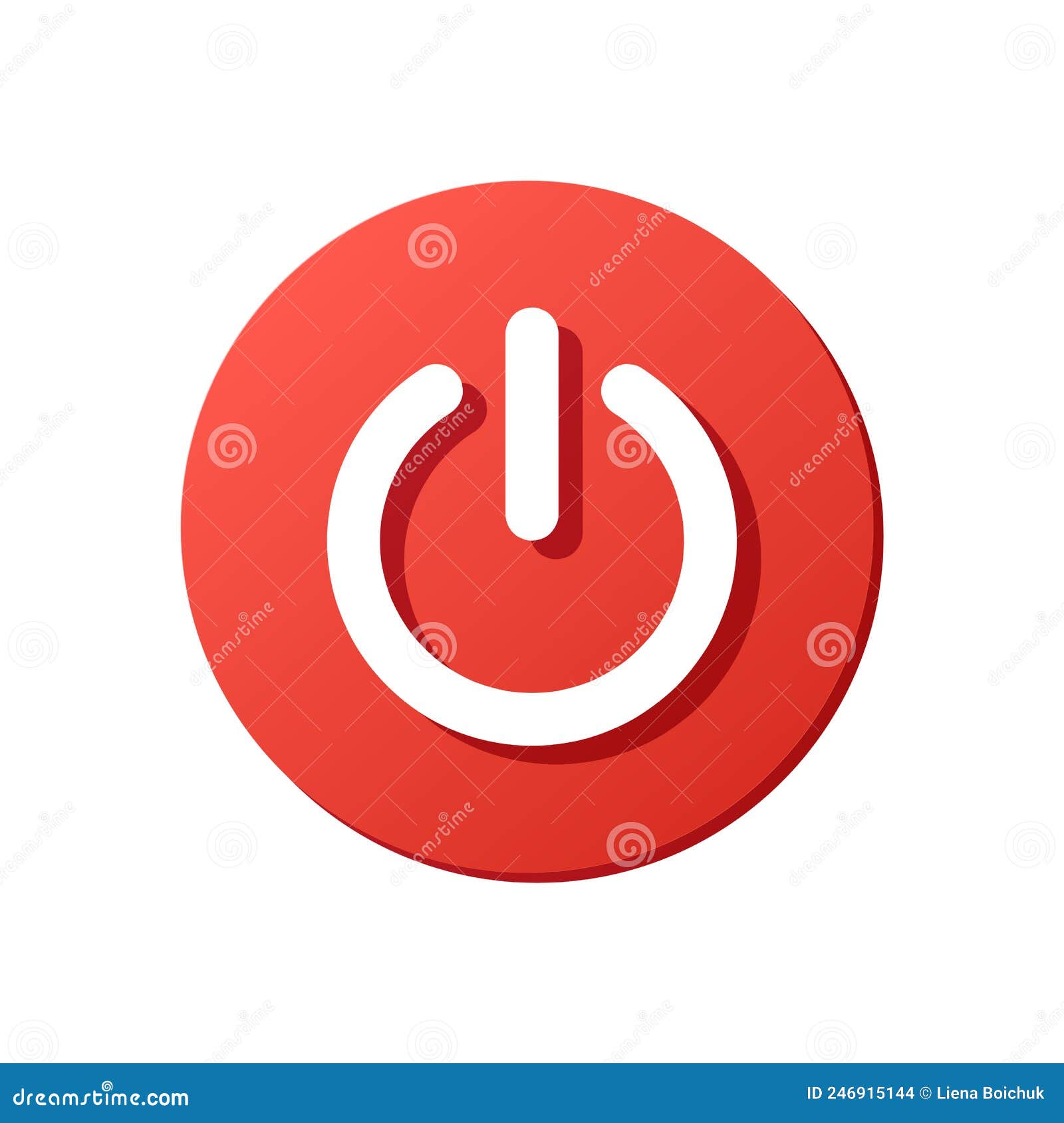 Power Off Sign, Vector Icon, Turn Off Red Rounded Button Stock Vector ...