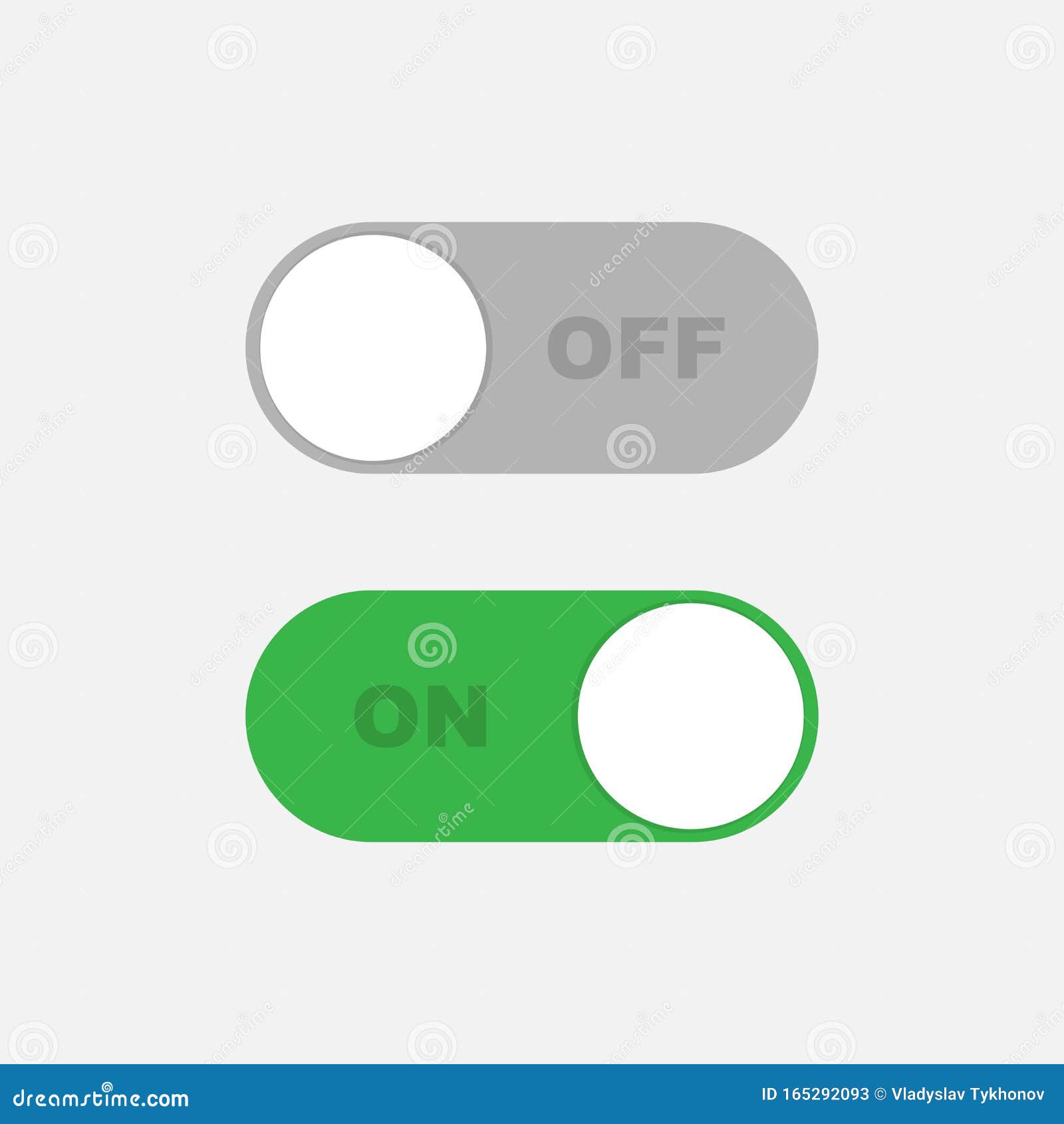 Power on OFF Switch Slider Button in Gray and Green Colors. Vector ... Power on OFF Switch Slider Button in Gray and Green Colors. Vector ...