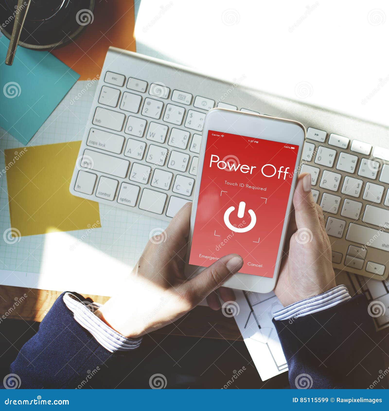 Power Off Touchscreen Display Concept Stock Image - Image of equipment ...