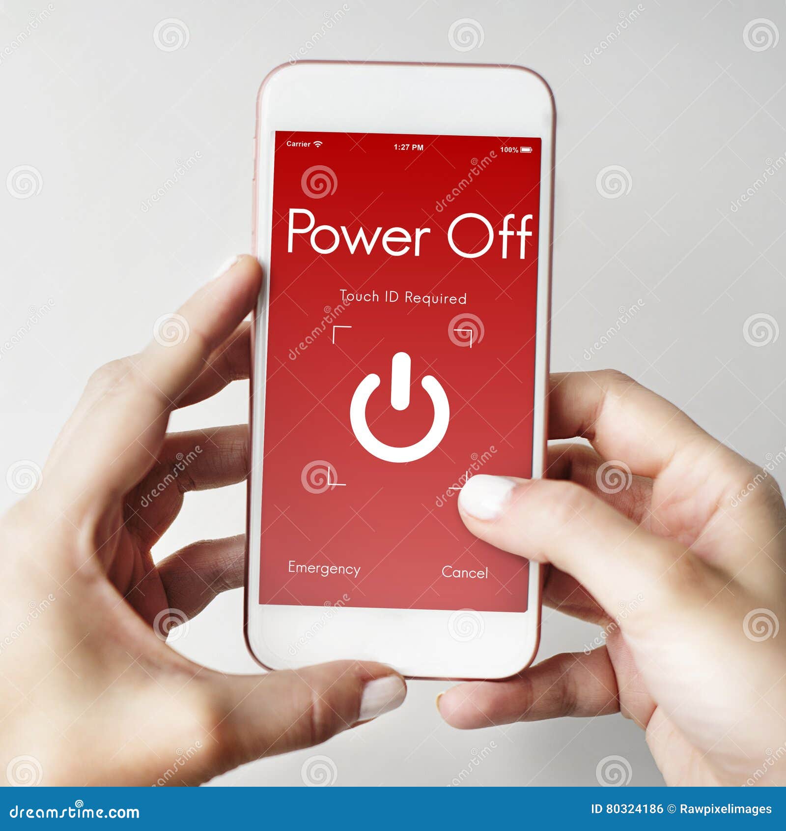 Power Off Touchscreen Display Concept Stock Photo - Image of hands ...