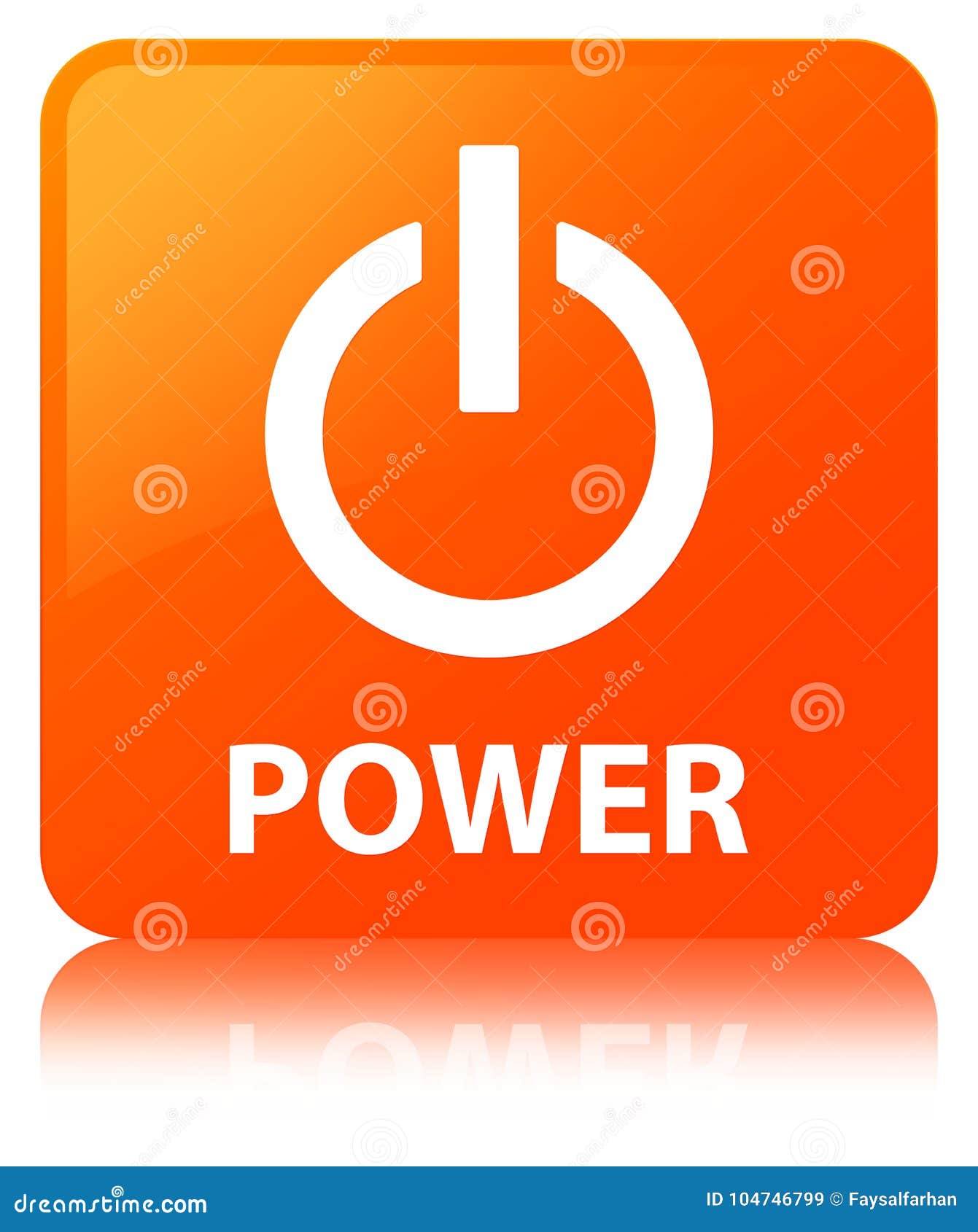 Power orange square button stock illustration. Illustration of shutdown ...