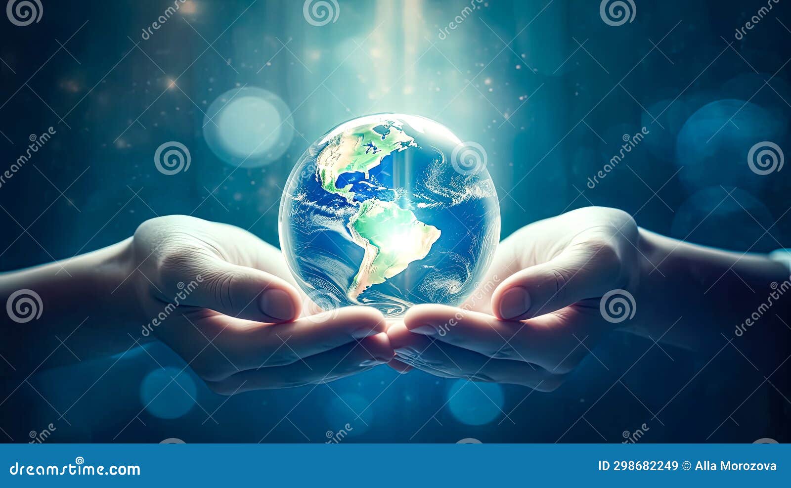 Power in Our Grasp, Man Holds Earth Stock Image - Image of human ...