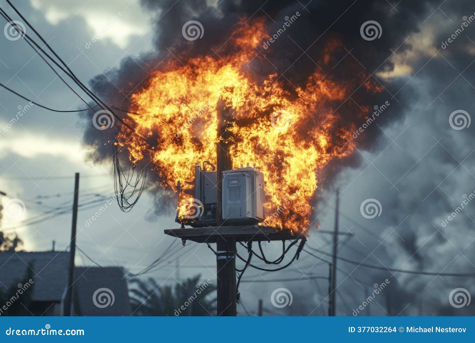 Burning Electrical Wiring And Electrical Outlet. Faulty Wiring Causes ...