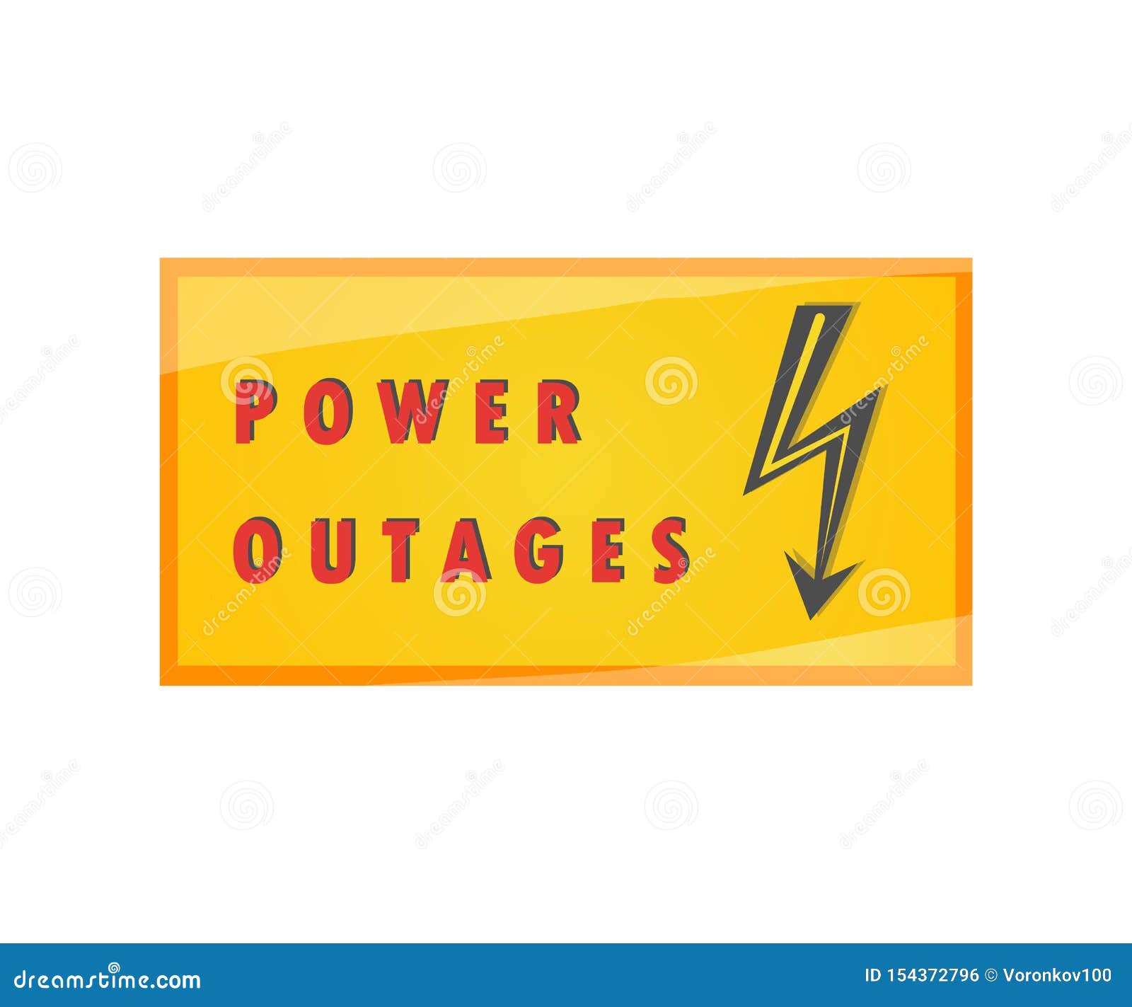 Power Outage. Warning Plate . Element Vector on an Isolated Background ...