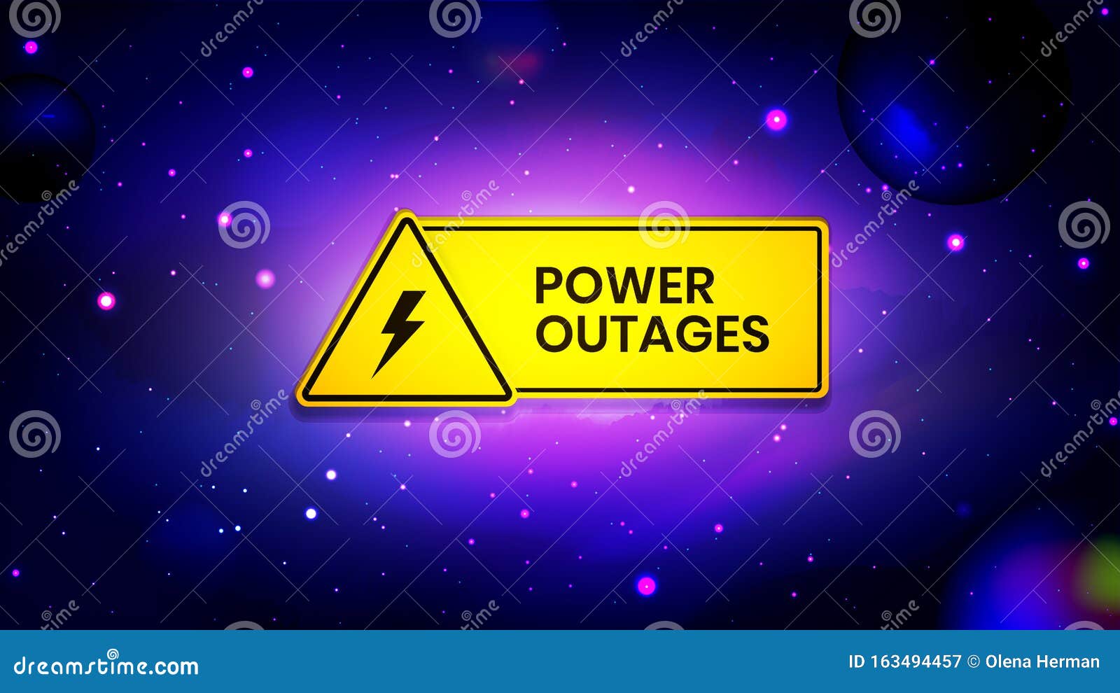 Power Outages Banners On A Black Background And White Background With ...