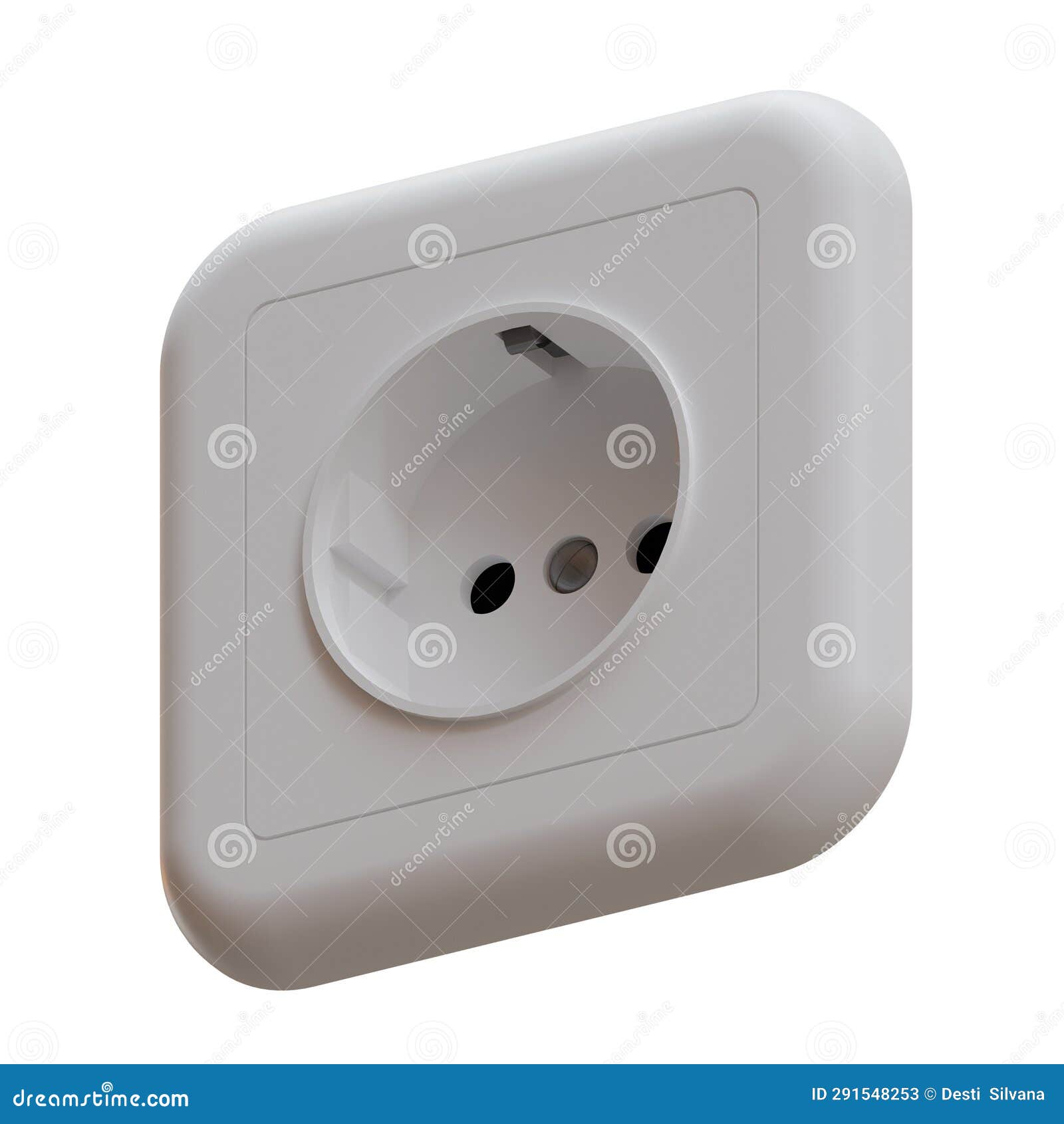 Power Outlet 3D Illustration Stock Illustration - Illustration of power ...