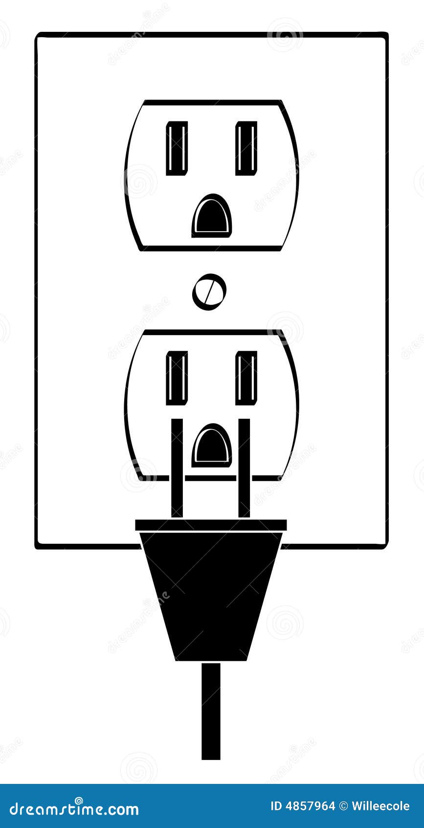 Power outlet and plug stock vector. Illustration of sign - 4857964