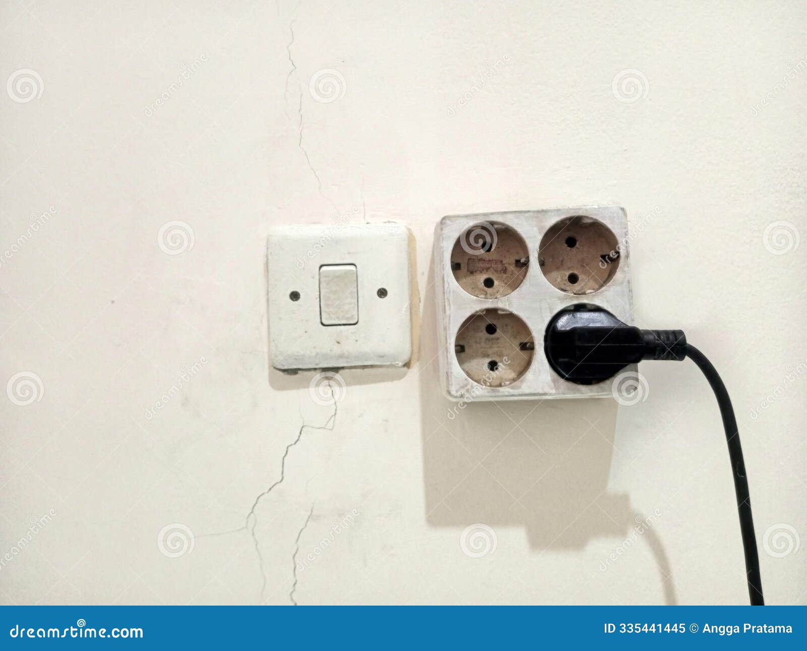 Power Outlet with Switch and Plug Inserted Stock Image - Image of ...