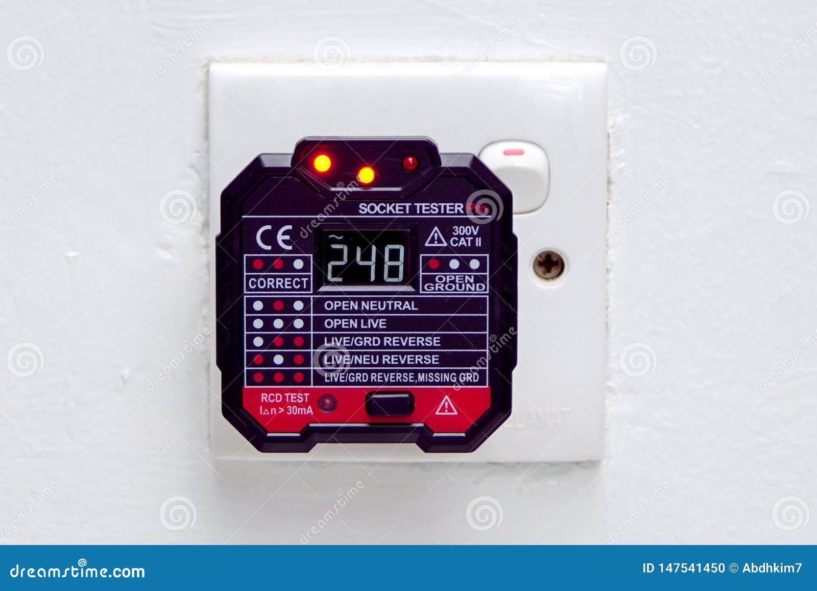 Power outlet tester stock photo. Image of tool, wiring - 147541450