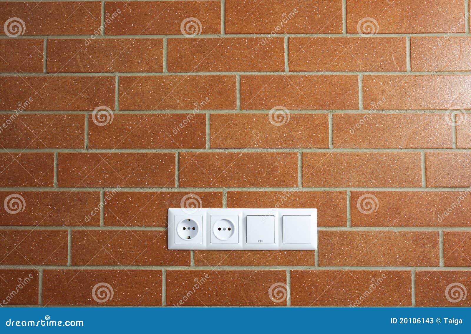 Power Outlets on the Brick Wall / Horizontal Stock Image - Image of ...