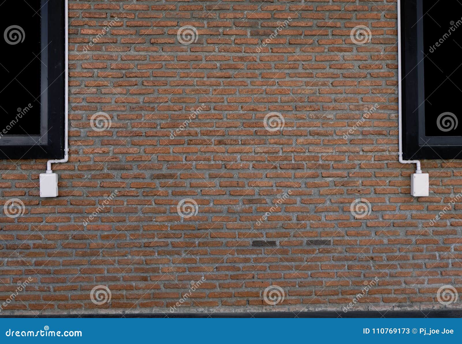 Power Outlets on the Brick Wall Vertical Orientation. Stock Image ...