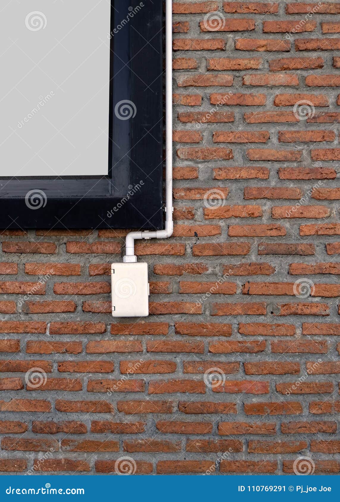 Power Outlets on the Brick Wall Vertical Orientation. Stock Image ...