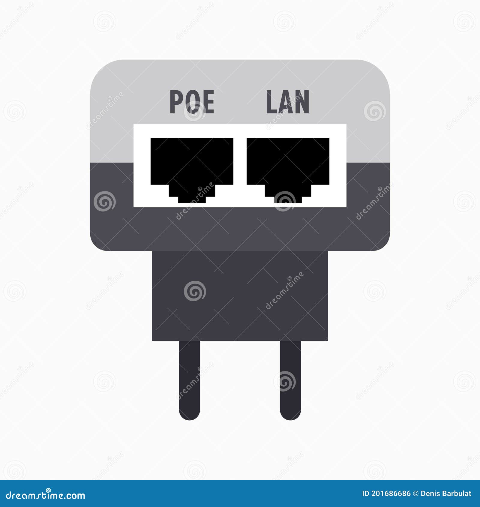 Power Over Ethernet Adapter (PoE Stock Vector - Illustration of ...