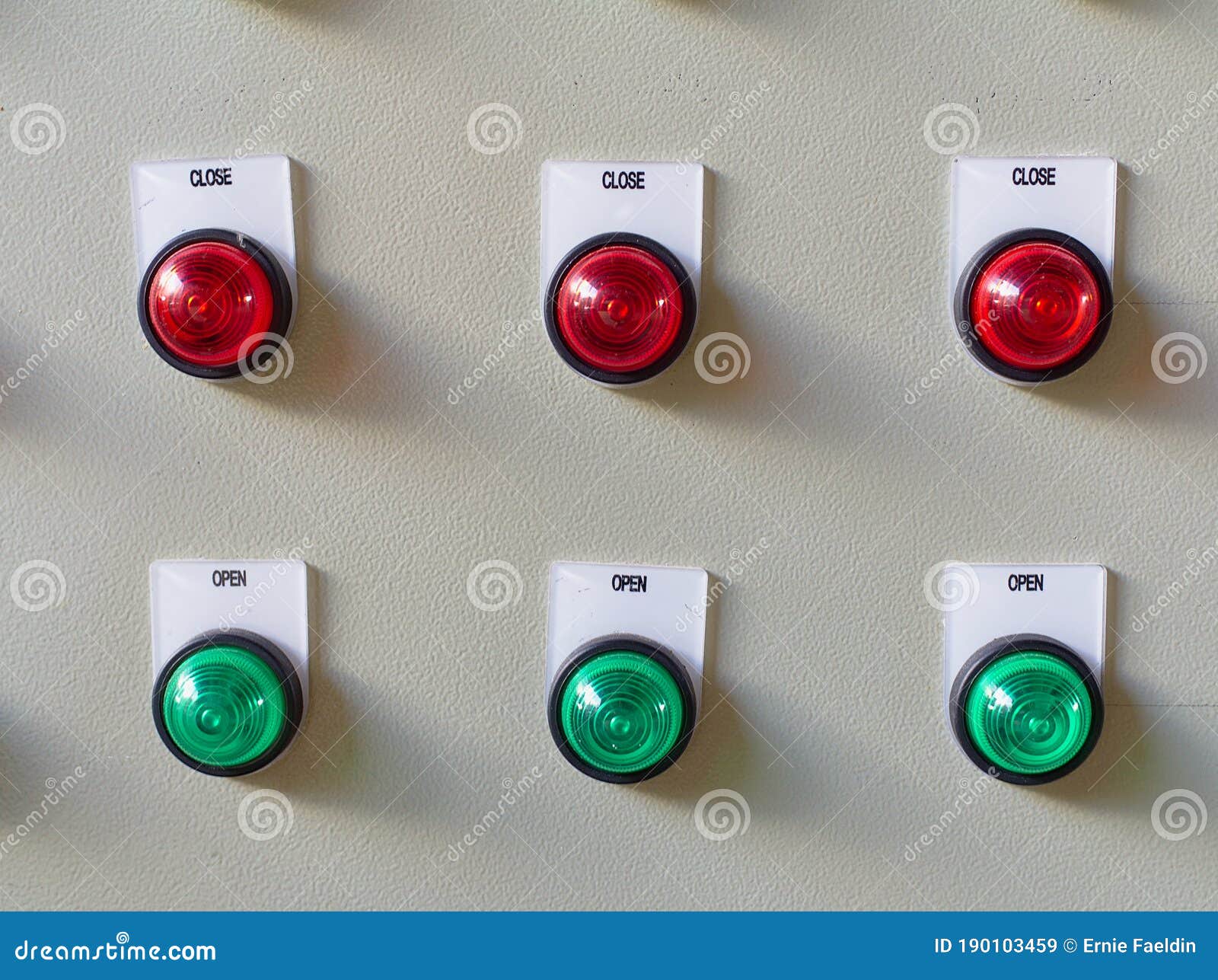 Power Panel Alarm Open/close Light Visual or Signal Warning Stock Image ...