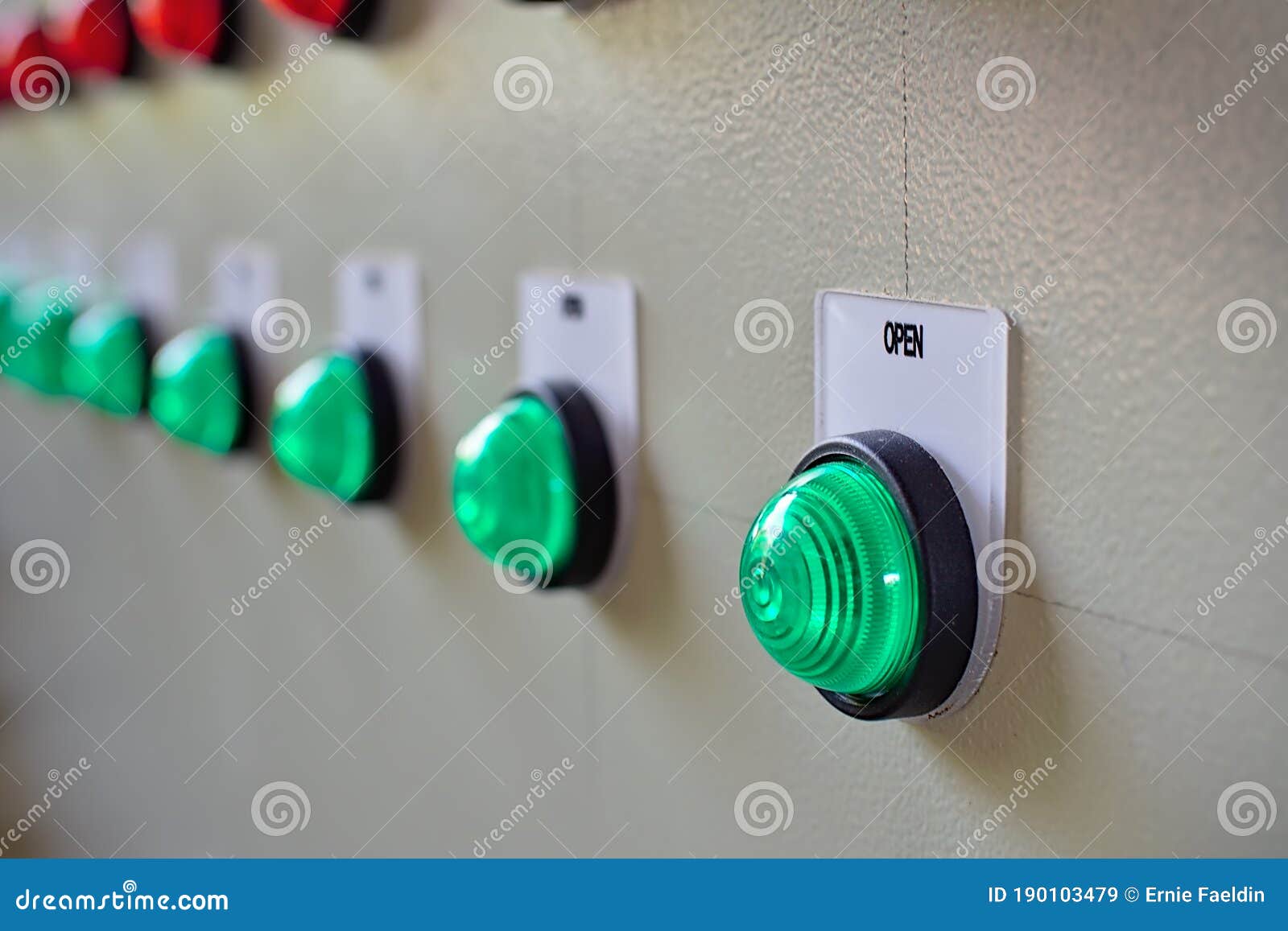 Power Panel Alarm Open Light Visual or Signal Warning Stock Image ...