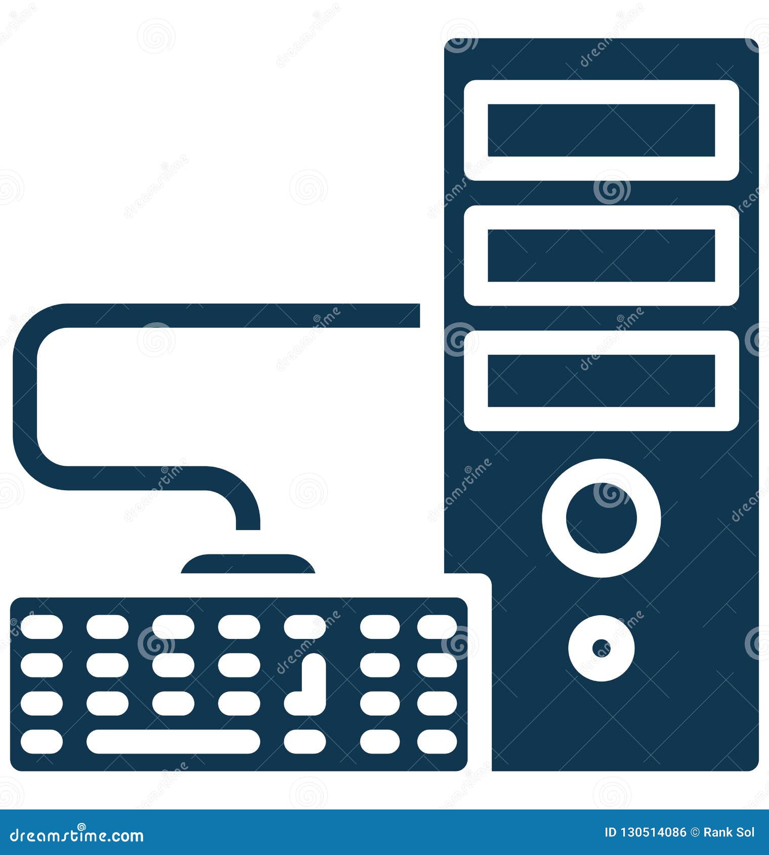 Power Pc, Workstation Isolated Vector Icon that Can Be Easily Edited in ...