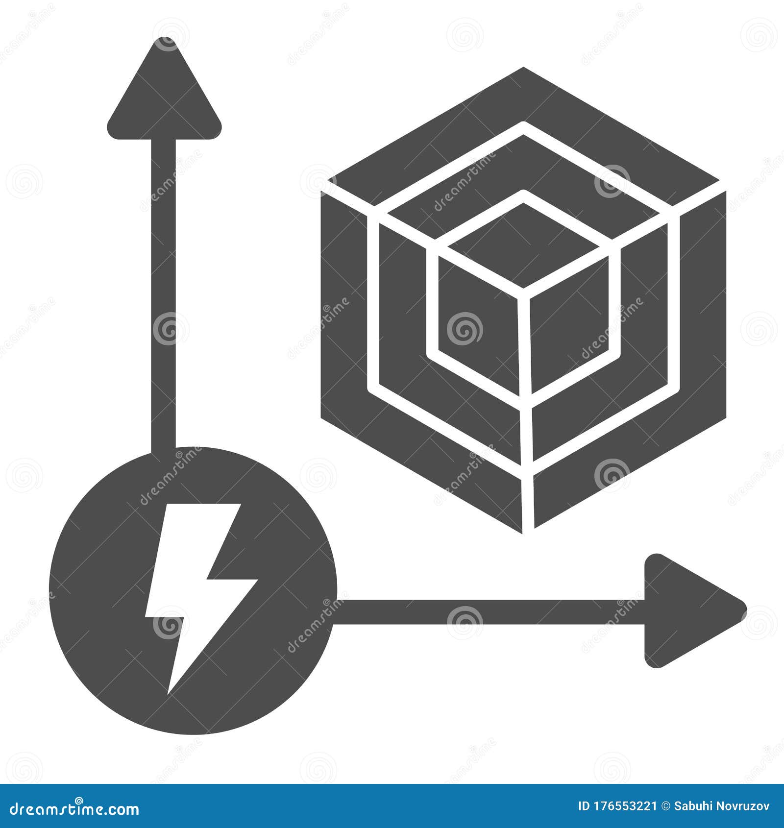 Power Performance Chart Solid Icon. Energy Graph, Hexagon in Coordinate ...