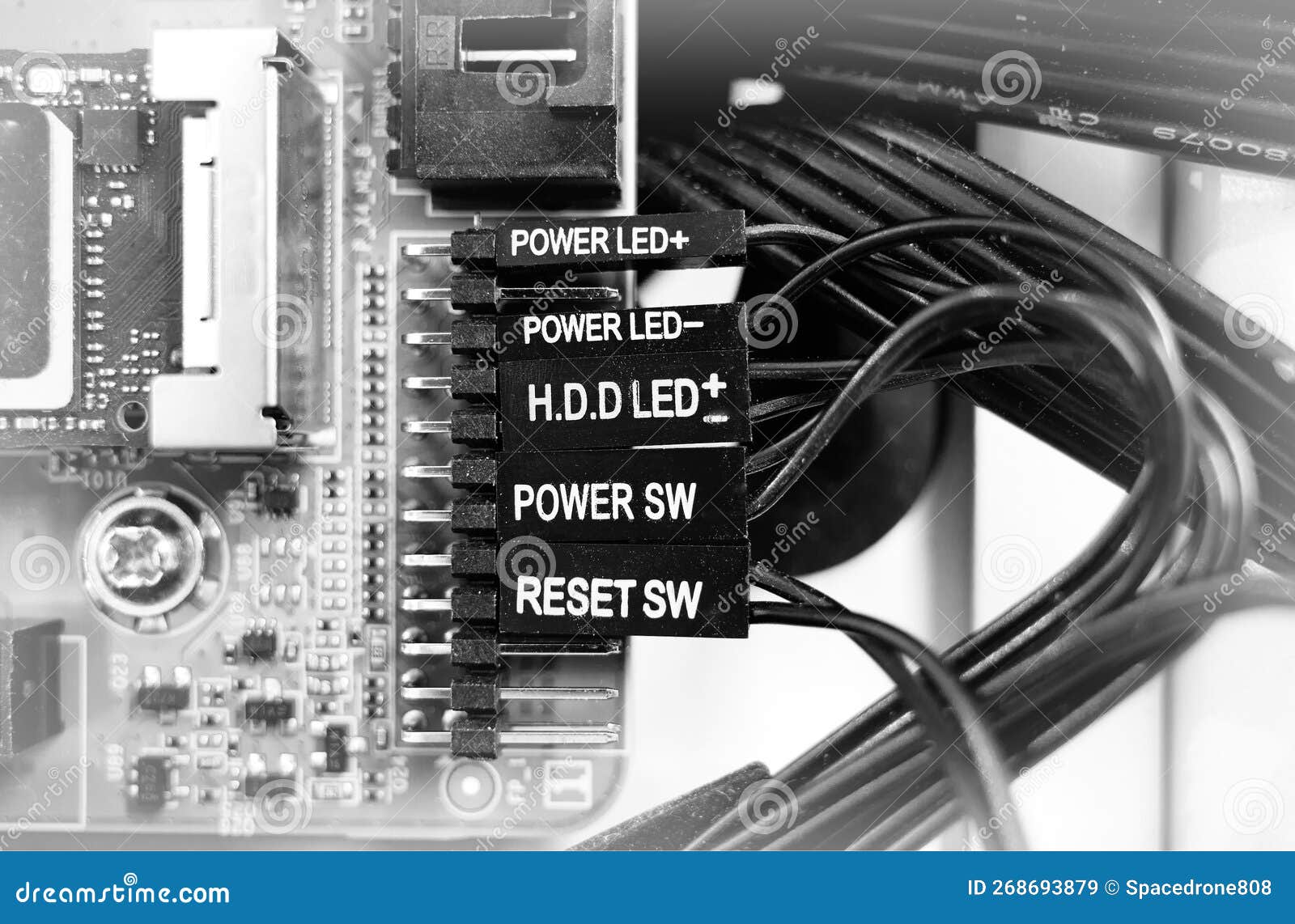 Power Pins Connections Inside Computer Case Backdrop Stock Image ...